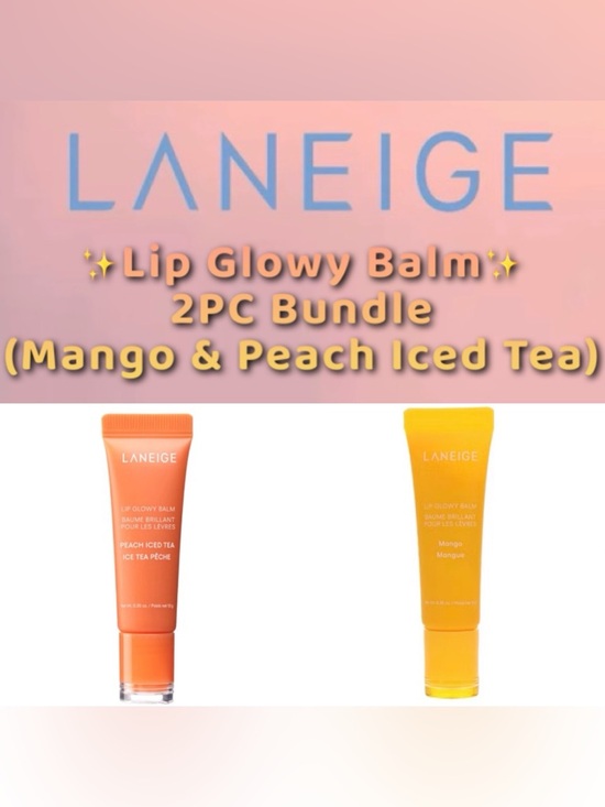 LANEIGE | Makeup | Laneige Lip Glowy Balm 2pc Bundle Mango Peach Iced ...